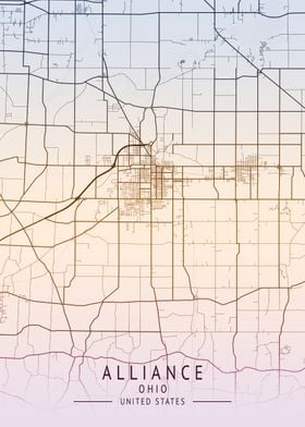 ' Alliance Ohio City Map' Poster by Gigi Bgm | Displate