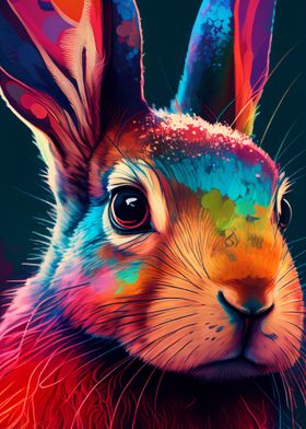 'Bunny Colorful' Poster by DecoyDesign | Displate