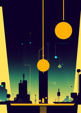'Transistor city' Poster by Lukasz Kobylka | Displate