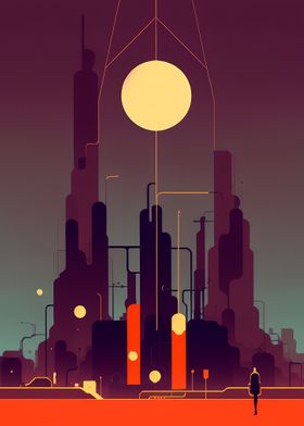 'Transistor city' Poster by Lukasz Kobylka | Displate