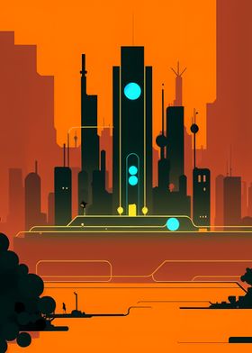 'Transistor city' Poster by Lukasz Kobylka | Displate