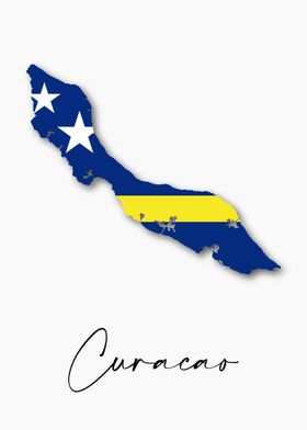 'Curacao Country Map Flag' Poster by dkDesign | Displate