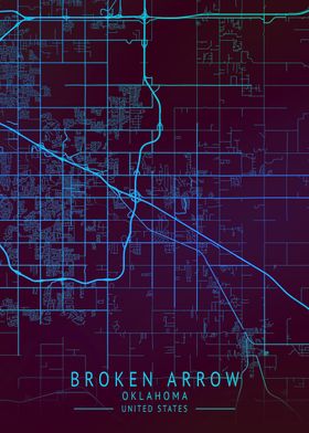 'Broken Arrow City Map' Poster by Gigi Bgm | Displate