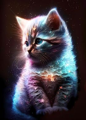'Cute Nebula Kitten' Poster by Luong Phat | Displate
