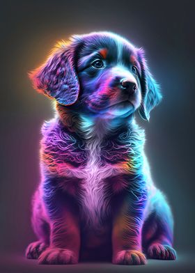'Cute Rainbow Puppy' Poster by Luong Phat | Displate