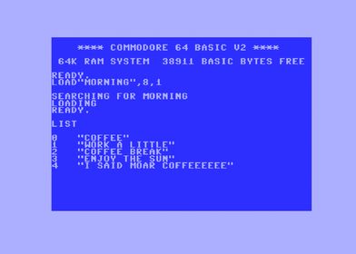 'Commodore 64 load morning ' Poster by Gianfranco Grenar | Displate
