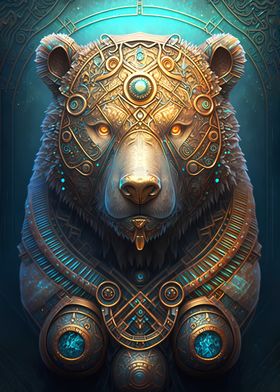 'Mystical Cosmic Bear' Poster by Luong Phat | Displate