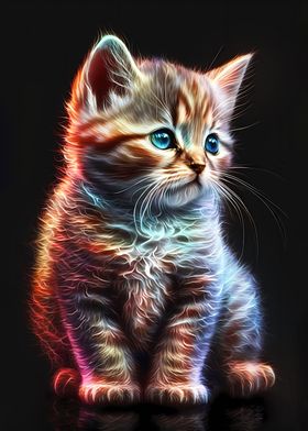 'Cute Cosmic Kitten' Poster by Luong Phat | Displate