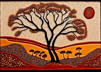 'Dot Art Landscape' Poster by Steel Canvas Creations | Displate