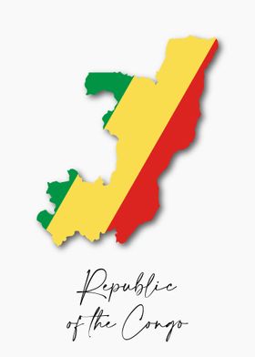 'Republic Congo Map Flag' Poster by dkDesign | Displate