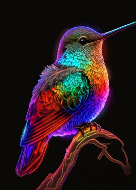 'Neon Hummingbird' Poster by nogar007 | Displate