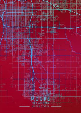 'Moore USA City Map' Poster by Gigi Bgm | Displate