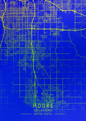 'Moore USA City Map' Poster by Gigi Bgm | Displate