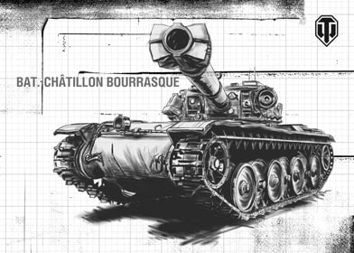 'Bat.-Châtillon Bourrasque' Poster by World of Tanks | Displate