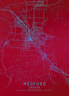 'Medford USA City Map' Poster by Gigi Bgm | Displate