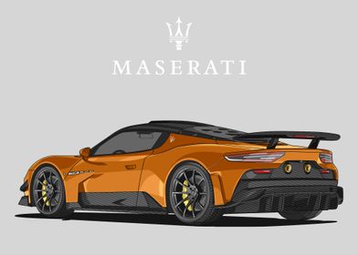 'maserati mc20 orange' Poster by capture art | Displate