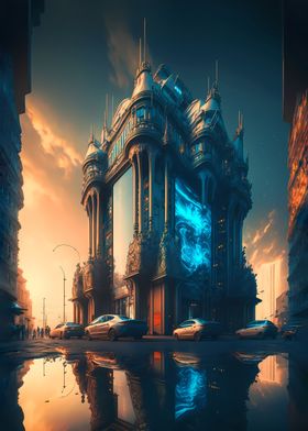 'Fantasy Magical Building' Poster by Luong Phat | Displate