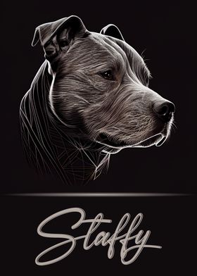 'Staffy' Poster by Artistic Paradigms | Displate