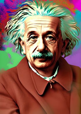 'Colorful Albert Einstein ' Poster by Max Ronn | Displate
