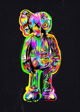 'Kaws Companion graffiti' Poster by Uber Colektiv | Displate