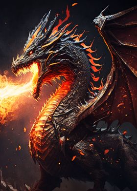 'Dragon Fire' Poster by Coffee Design | Displate