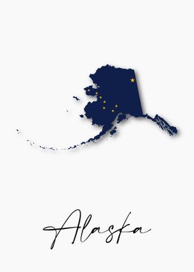 'Alaska State Map Flag' Poster by dkDesign | Displate