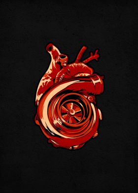 'Exhaust Heart Turbocharger' Poster by Uber Colektiv | Displate