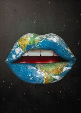 'Earth Lips' Poster by Conceptual Photography | Displate