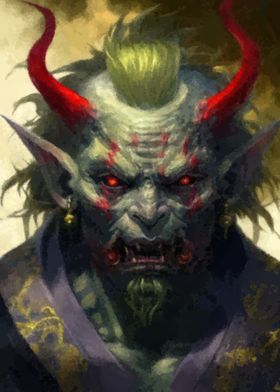 'Horror demon oni' Poster by Evgenuy Merkushov | Displate