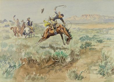 'Bronco Busting' Poster by Steel Canvas Creations | Displate