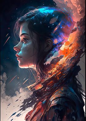 'Dreaming Anime Girl' Poster by Markus Mikolai | Displate