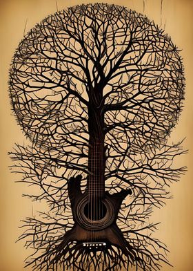 'Guitar Tree Music' Poster by Max Ronn | Displate