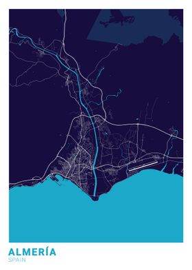 'Almeria City Map' Poster by Trulaf Design | Displate