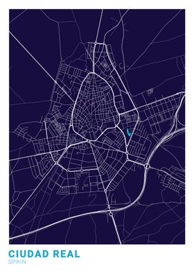 'Ciudad Real City Map' Poster by Trulaf Design | Displate