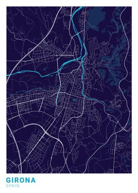 'Girona City Map' Poster by Trulaf Design | Displate