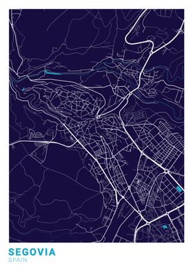 'Segovia City Map' Poster by Trulaf Design | Displate