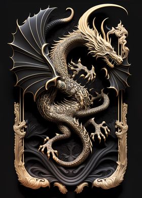 'Monster Dragon Art Deco' Poster by Luong Phat | Displate