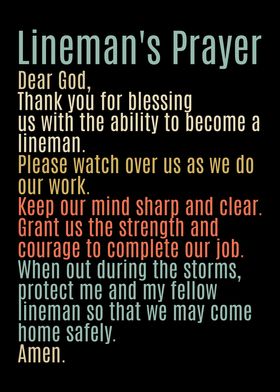 'Linemans Prayer ' Poster by StonerPlates | Displate