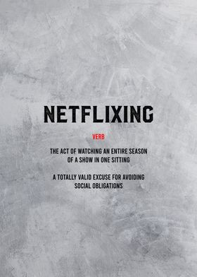 'netflixing' Poster by Bestselling Displate | Displate