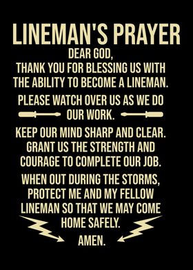 'Linemans Prayer Linemen' Poster by StonerPlates | Displate
