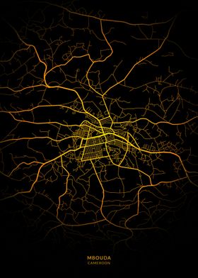 'Mbouda City Map Gold' Poster by Trulaf Design | Displate