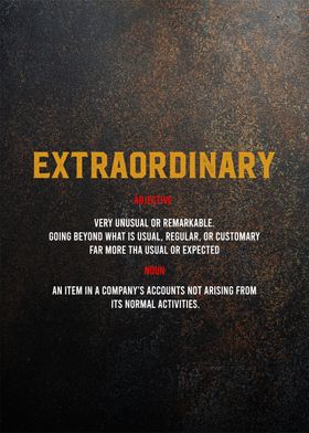 'extraordinary' Poster by Greatest of all time Displate | Displate