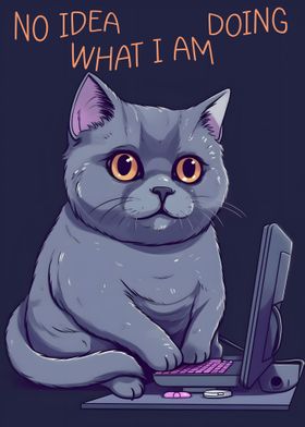 'Clueless Cat' Poster by GoodLifeImages | Displate
