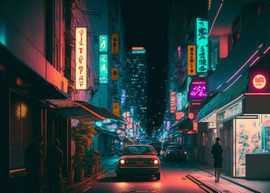 'Tokyo Street in Japan' Poster by Max Ronn | Displate