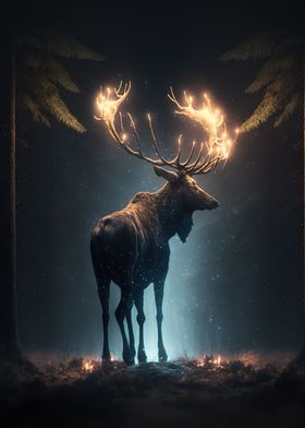 'Elk animal' Poster by Silhouette Anime Art | Displate
