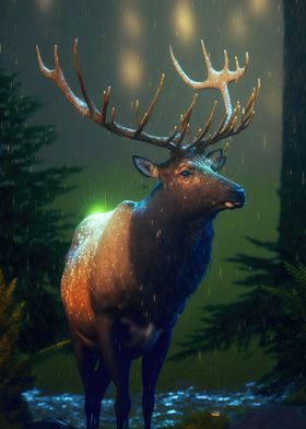 'Elk animal' Poster by Silhouette Anime Art | Displate