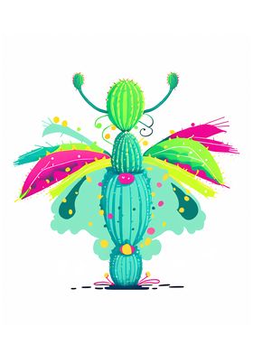 'Cactus god doodle illustra' Poster by Gianfranco Grenar | Displate