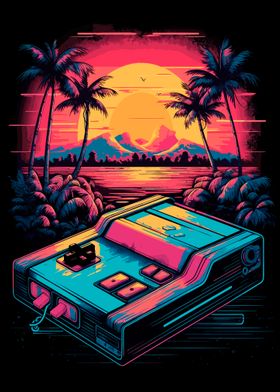 'video game synthwave' Poster by EDSON RAMOS | Displate