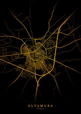 'Altamura City Map Gold' Poster by Trulaf Design | Displate
