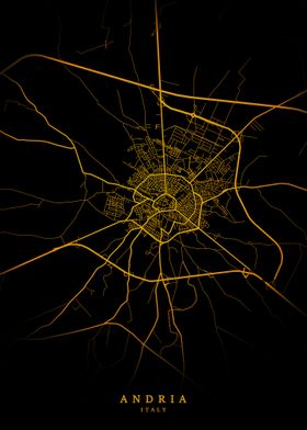 'Andria City Map Gold' Poster by Trulaf Design | Displate